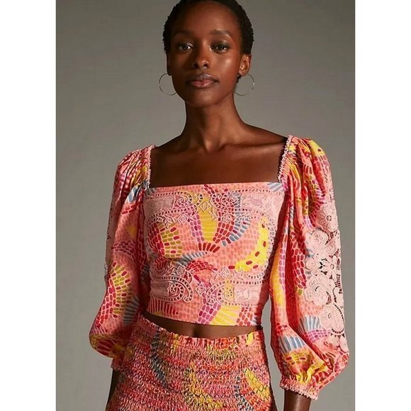 FARM Rio | Tops | New Farm Rio X Anthropologie Pink Dotted Bananas ...